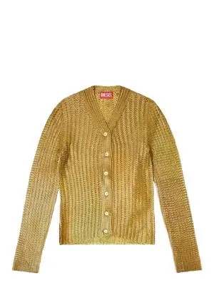 DIESEL Ribbed-knit Cardigan - Brown