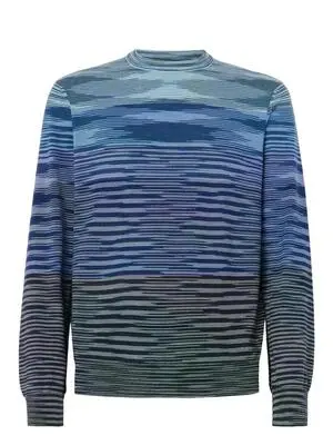 Missoni Striped Wave-pattern Sweater - Blue