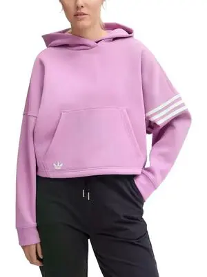 Adidas Three-stripe Long-sleeve Hoodie - Pink