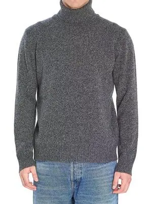 ROBERTO COLLINA Turtleneck Ribbed Sweater - Grey