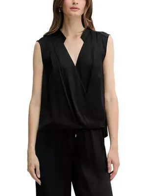 BOSS V-neck Sleeveless Blouse - Black