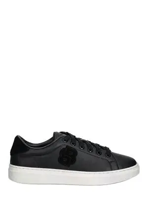 BOSS Logo-plaque Lace-up Sneakers - Black