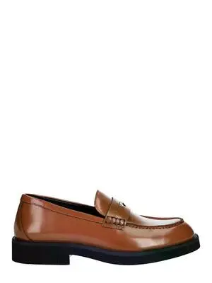 BOSS Penny-strap Leather Loafers - Brown