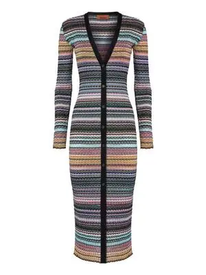 Missoni Striped-pattern Buttoned Cardigan - Blue