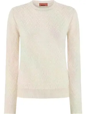 Missoni Chevron-pattern Crew-neck Sweater - Neutrals