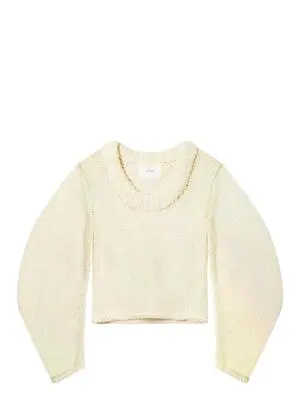 Axel Arigato Balloon-sleeve Round-neck Sweater - White