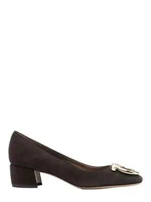FERRAGAMO 40mm Gancini-embellished Block-heel Pumps - Brown