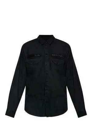 Dsquared2 Logo-embroidered Cotton Shirt - Black