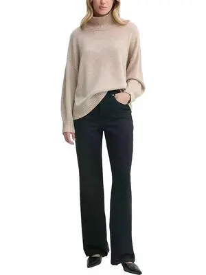 GESTUZ Turtleneck Balloon-sleeve Sweater - Neutrals