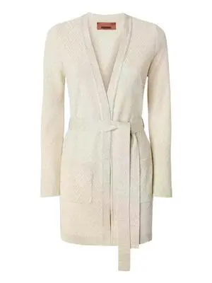 Missoni Chevron Pattern Belted Cardigan - Neutrals