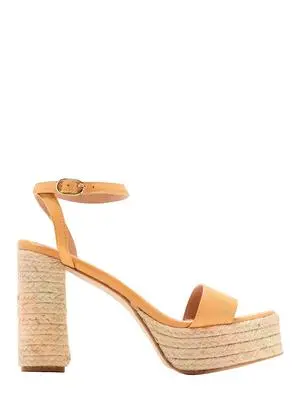 ANDREA GOMEZ 40mm Leather Platform Sandals - Brown