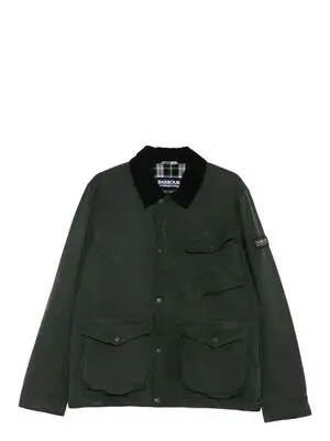 Barbour Flap-pocket Jacket With Corduroy Collar - Green