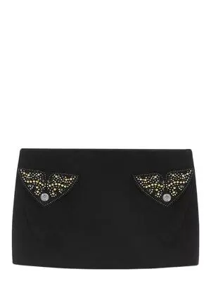 Versace Embellished-pocket Mini Skirt - Black