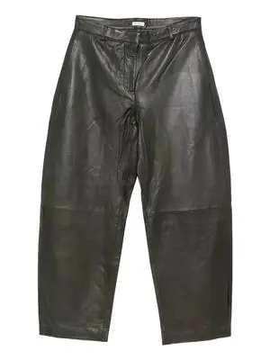 ST. AGNI Leather Trousers - Green