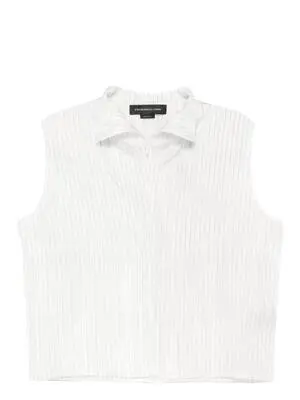 FEDERICO CINA Pinstripe Sleeveless Blouse - White