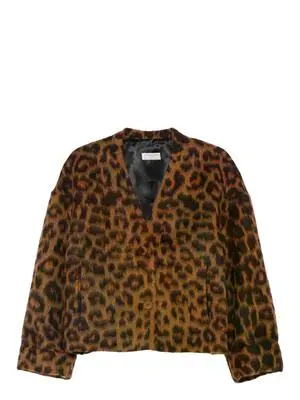 Alberto Biani Leopard-print Jacket - Brown