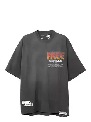 FREE REFILLS Kiss Graphic-print Cotton T-shirt - Grey