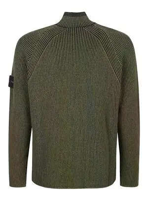 Stone Island Ribbed High-neck Sweater - Green