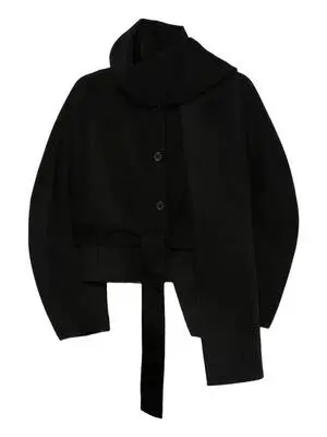 P.a.r.o.s.h Button-fastening Belted Jacket - Black