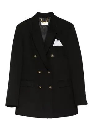 Elisabetta Franchi Double-breasted Blazer With Gold-tone Buttons - Black