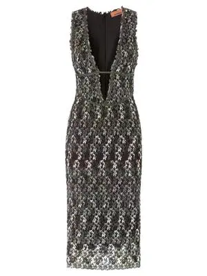Missoni Floral-pattern Midi Dress - Black