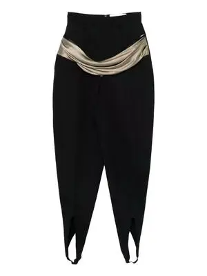 Burc Akyol Draped-detail Stirrup Trousers - Black