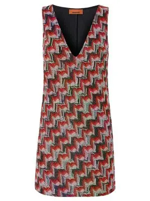 Missoni Zigzag-pattern Mini Dress - Red