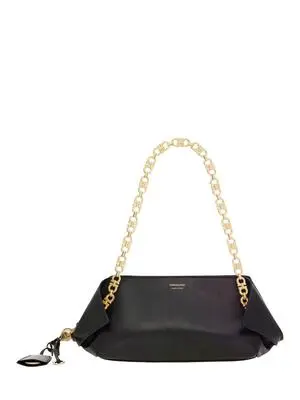 FERRAGAMO Folded Chain-link Shoulder Bag - Black