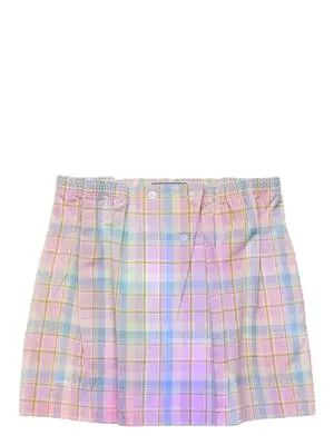 Prada Gathered-waist Mini Skirt - Pink