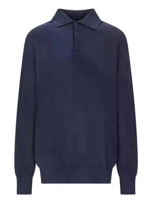 CANESSA Polo-neck Sweater - Blue