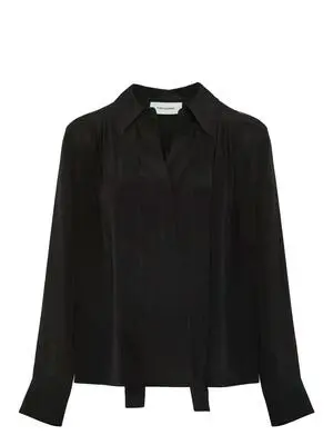 YVES SALOMON Tie-neck Blouse - Black