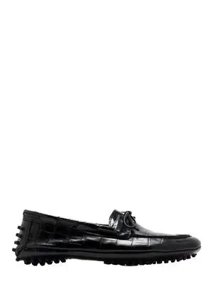 Le Monde Beryl Driver Embossed Moccasins - Black