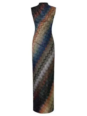 Missoni Zigzag-pattern High-neck Maxi Dress - Multicolour