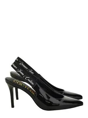 Versace Slingback Patent Leather Pumps - Black