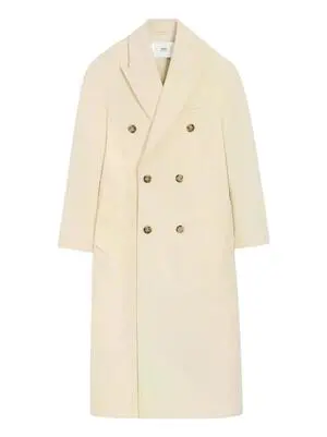 Ami Double-breasted Wool Coat - Neutrals