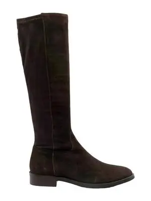JULIE DEE Calf Suede Knee-high Boots - Brown