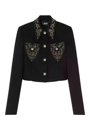 Versace Embellished-pocket Jacket - Black