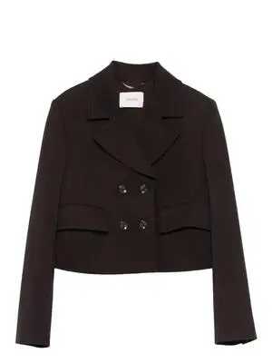 Dorothee Schumacher Double-breasted Cropped Jacket - Brown