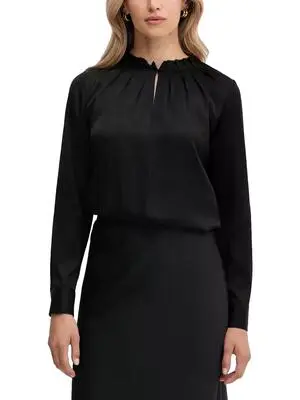 Hugo Boss Keyhole-neck Blouse - Black
