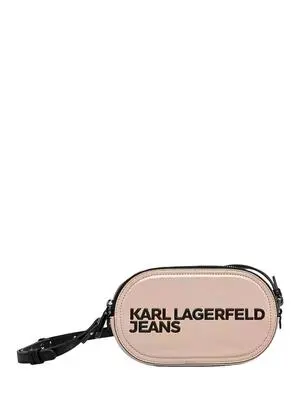 Karl Lagerfeld Oval-shaped Logo-plaque Crossbody Bag - Neutrals