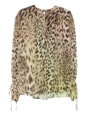 ANDAMANE Leopard-Print Blouse