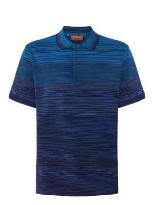 Missoni Ombre Striped Polo Shirt - Blue