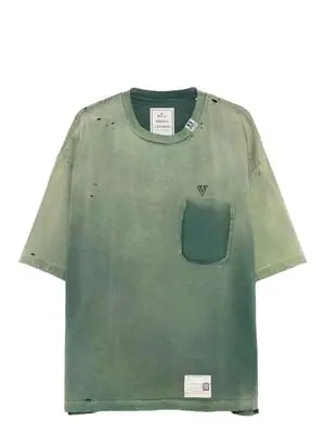 Mihara Yasuhiro Faded-effect Cotton T-shirt - Green