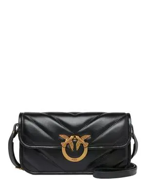 Pinko Love Bird Buckle Shoulder Bag - Black