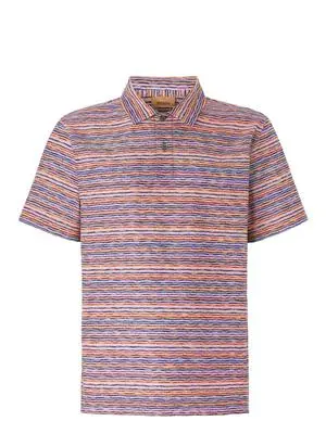 Missoni Striped Short-sleeve Polo Shirt - Pink
