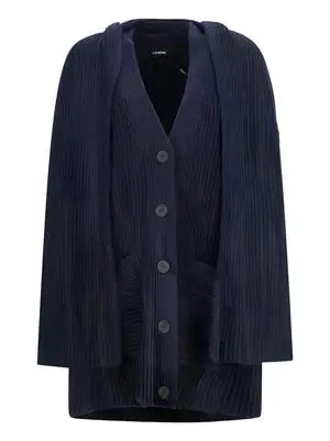 CANESSA Ribbed Knit Cardigan - Blue