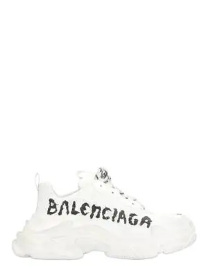 Balenciaga Triple S Graffiti-print Sneakers - White