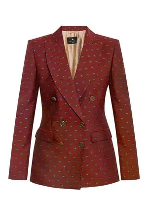 Etro Paisley-print Double-breasted Blazer - Red