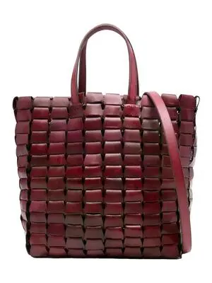 Dragon Diffusion Woven Leather Tote Bag - Red