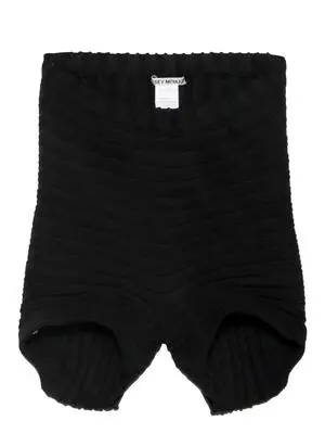 Issey Miyake Ribbed-knit Shorts - Black